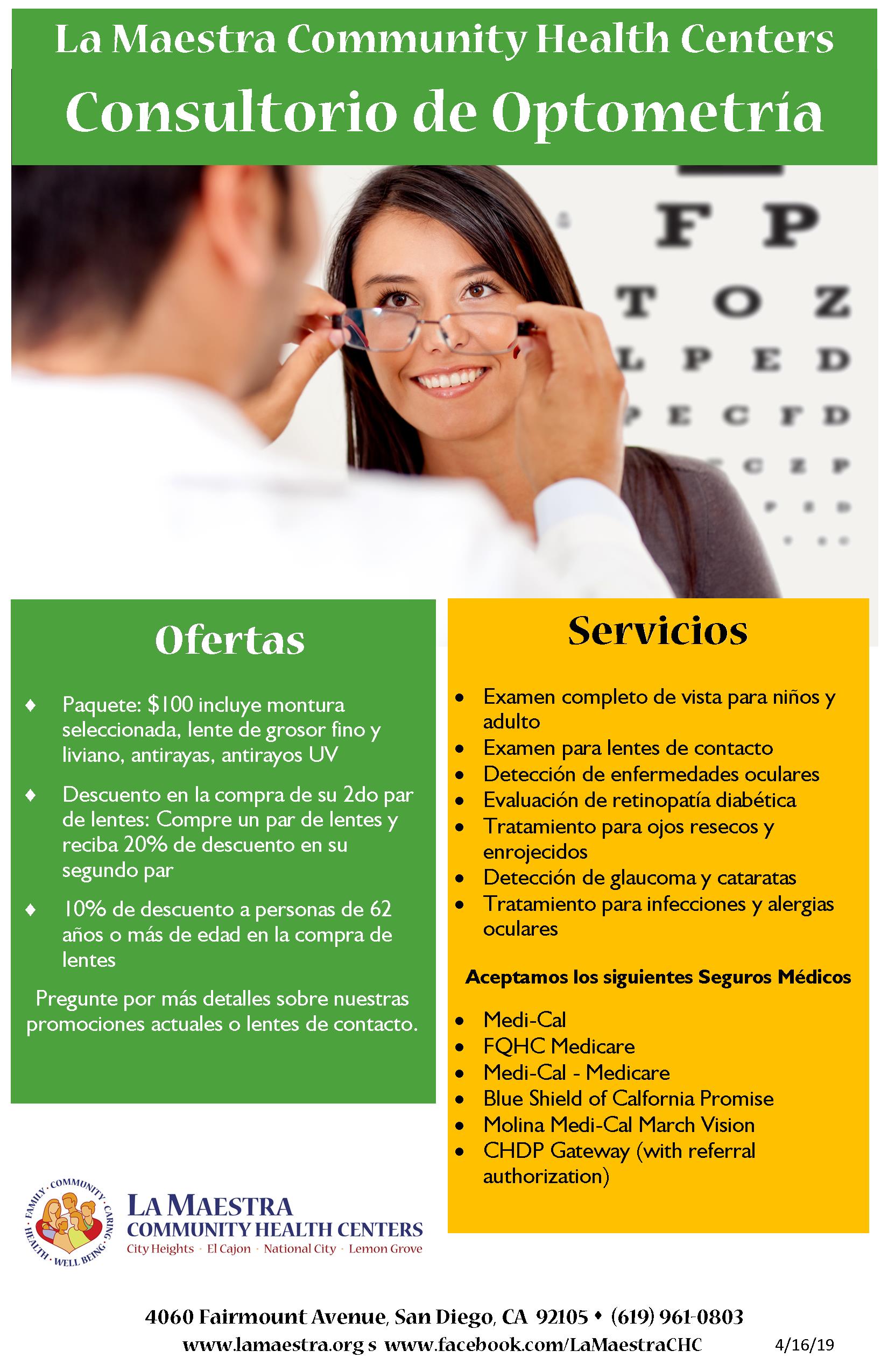 Optometry LMFC – LA MAESTRA COMMUNITY HEALTH CENTERS