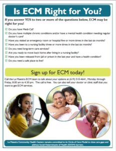 ECM Department Flyers – LA MAESTRA COMMUNITY HEALTH CENTERS